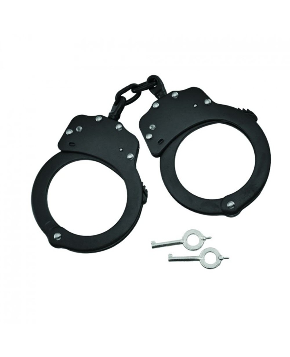 Black Double Lock Chained Handcuffs