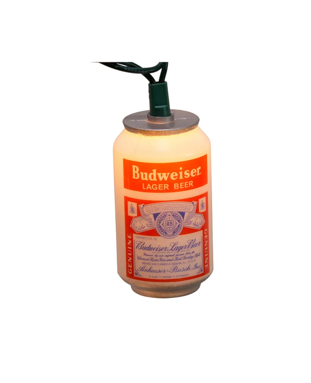 Vintage Budweiser Can String Christmas Lights