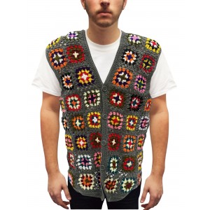 Paul Granny Square Pattern Sweater Vest