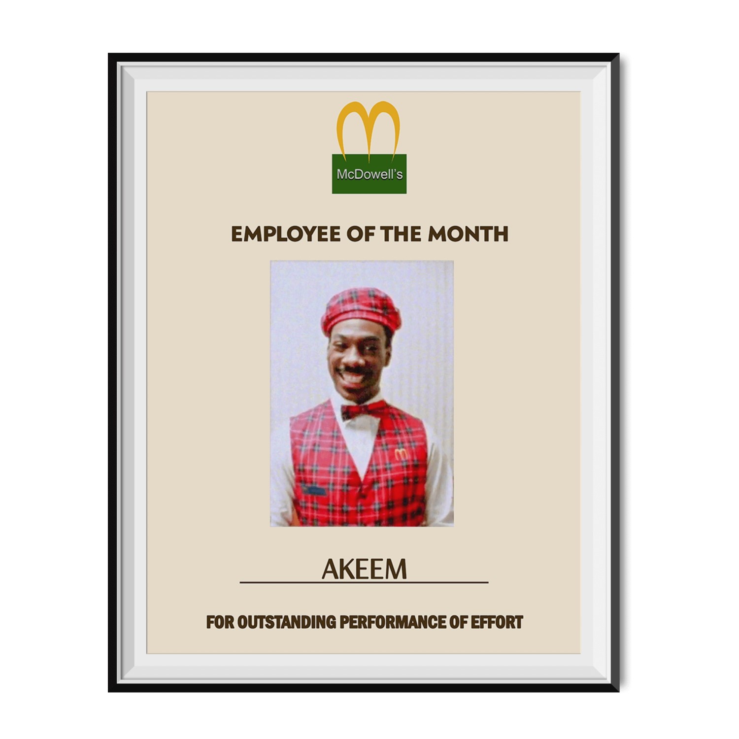 McDowell's Employee Of The Month Akeem Poster