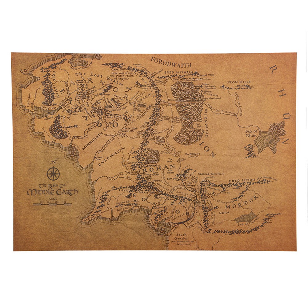 Middle Earth Map Poster