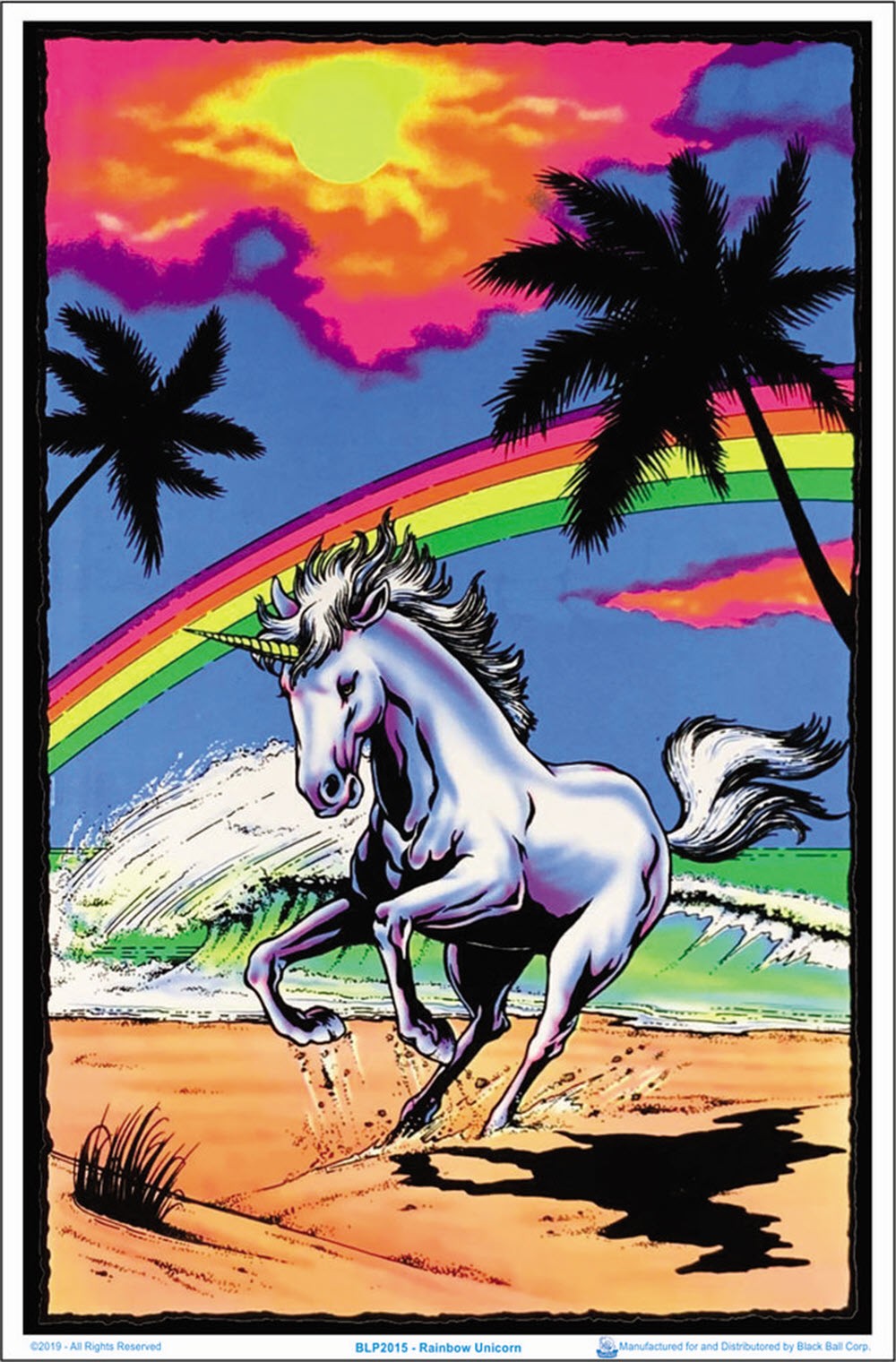 Rainbow Unicorn Blacklight Poster