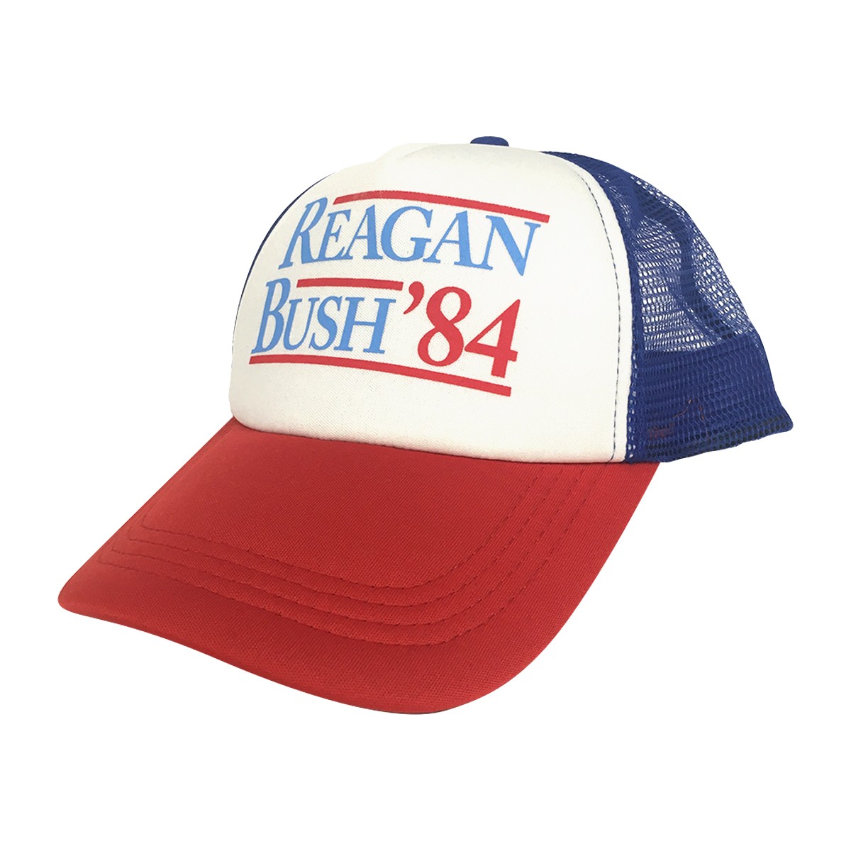 Reagan Bush Royal Trucker Cap with Red Brim