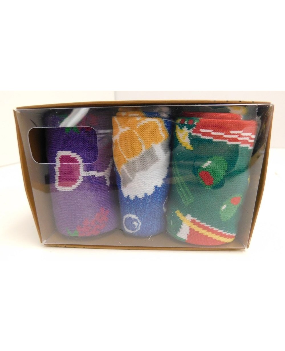 Happy Hour Themed 3 Pairs of Crew Socks Box Set
