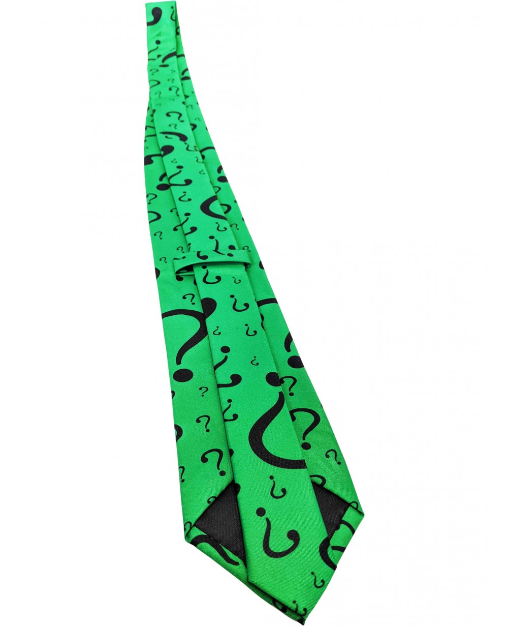 Question Marks Green Necktie