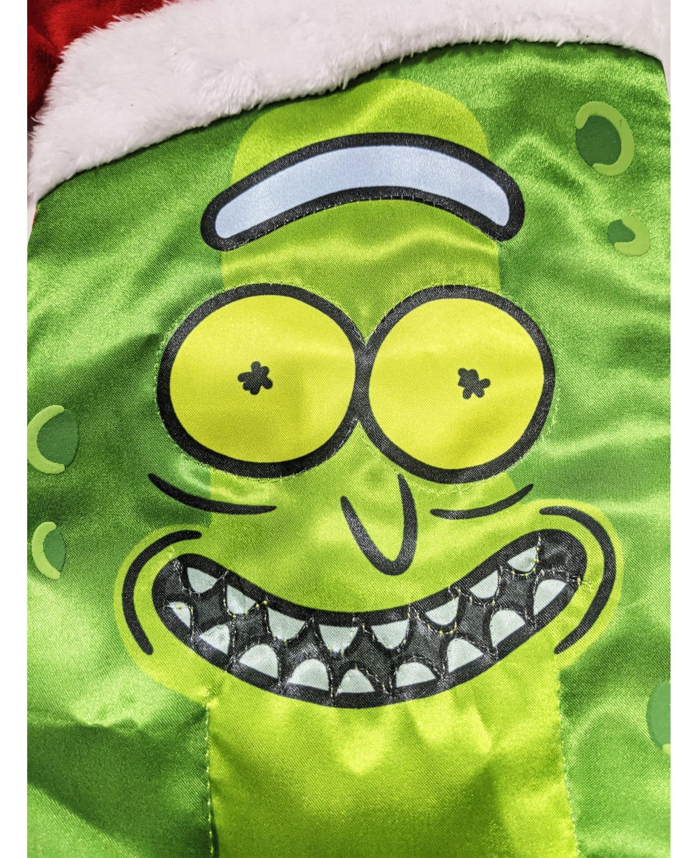 Rick and Morty Pickle Rick Stocking With Santa Hat