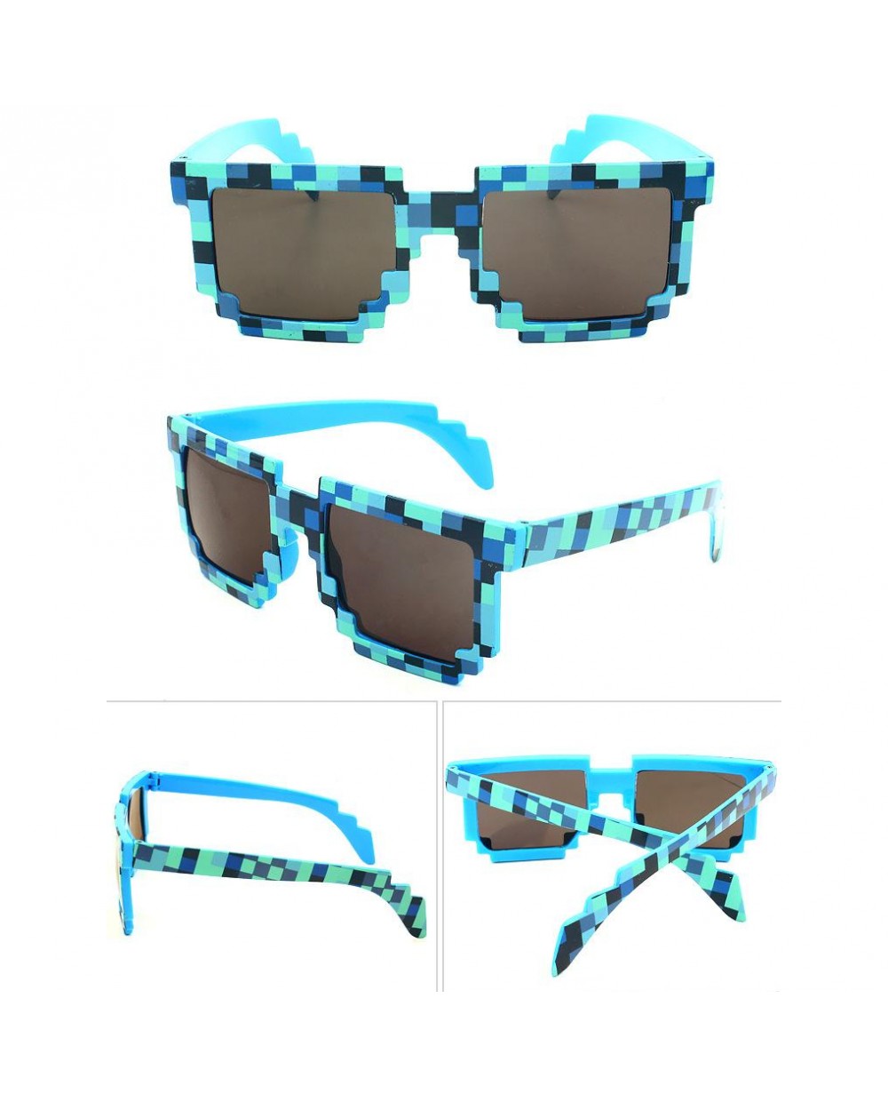 8-Bit Pixelated Blue Sunglasses