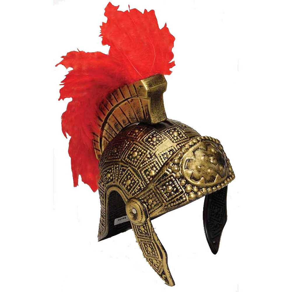 Plastic Gladiator Helmet With Feathers