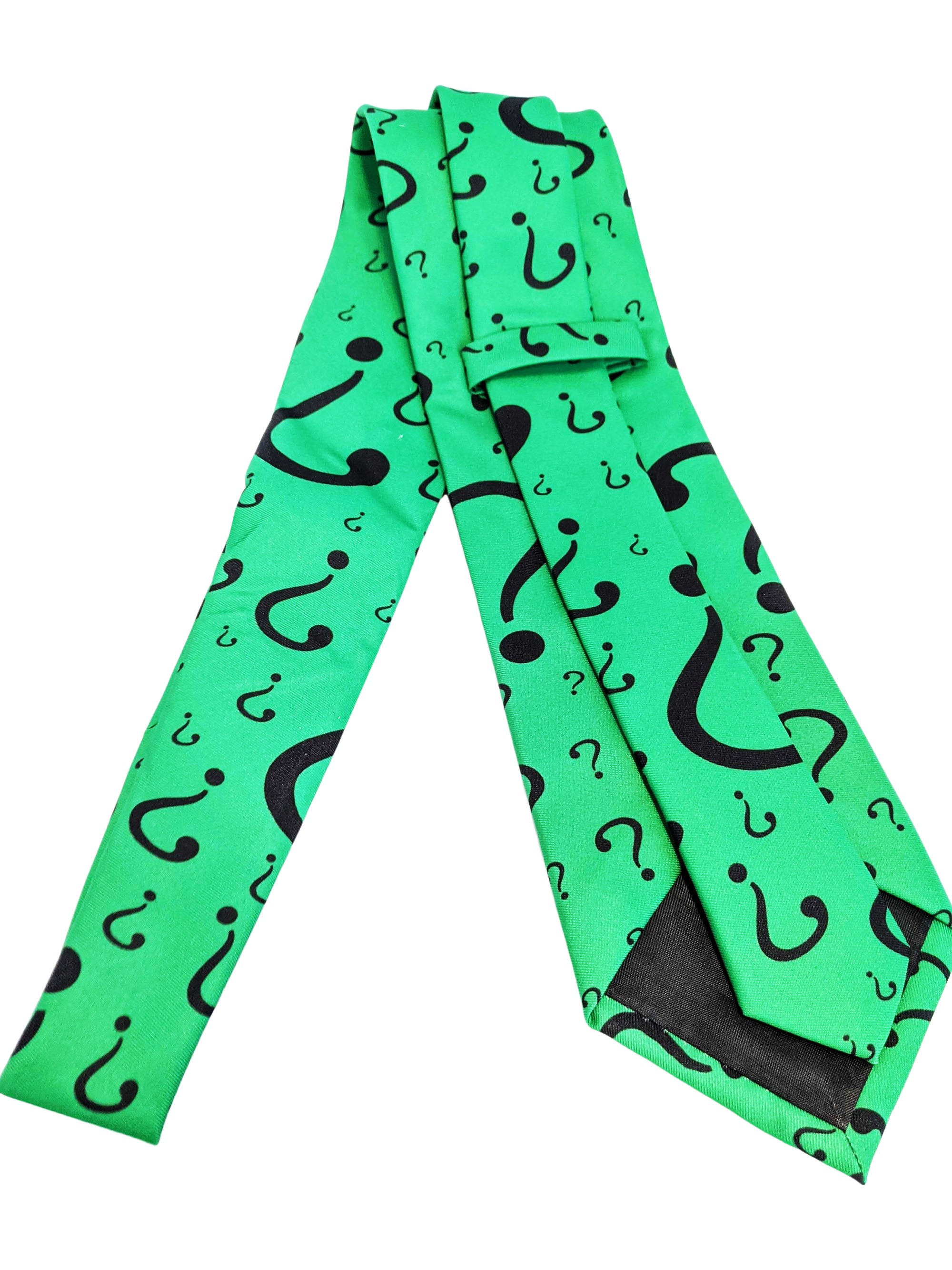 Question Marks Green Necktie