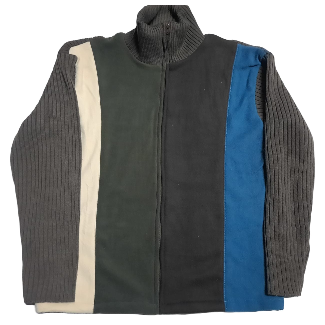 Mark Multicolor Full Zip Cardigan Turtleneck Sweater